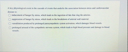Solved A key physiological event in the cascade of events | Chegg.com