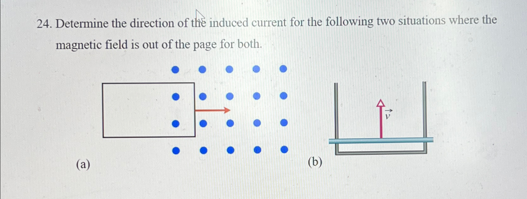 Solved Determine the direction of the induced current for | Chegg.com