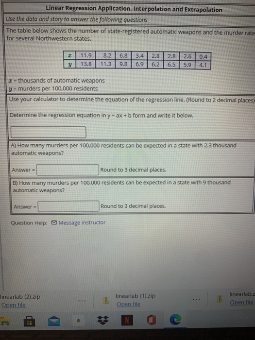 Solved Linear Regression Application, Interpolation and | Chegg.com