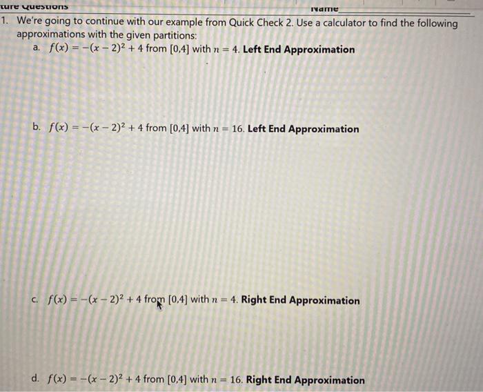 Solved We're going to continue with our example from Quick | Chegg.com
