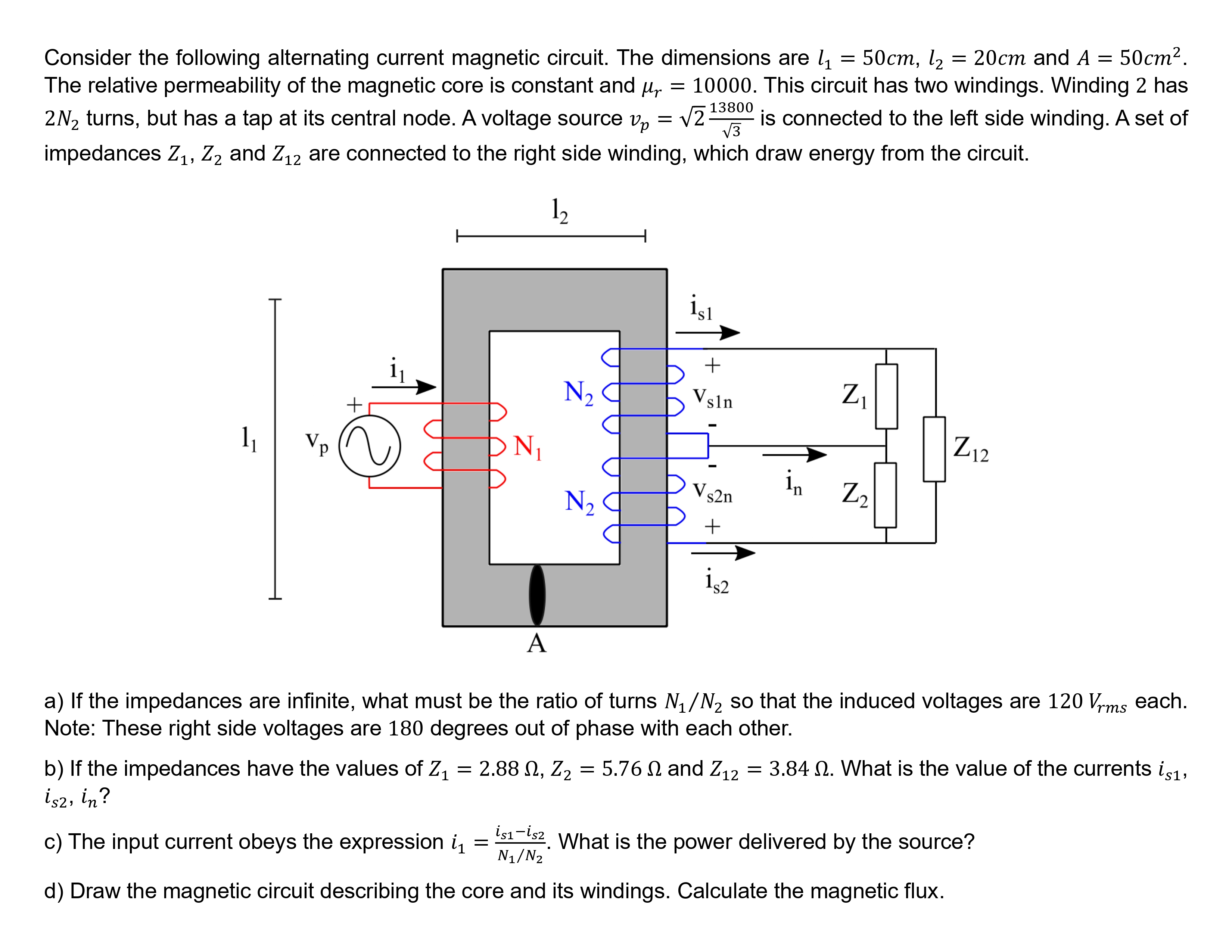 Consider the following alternating current magnetic | Chegg.com