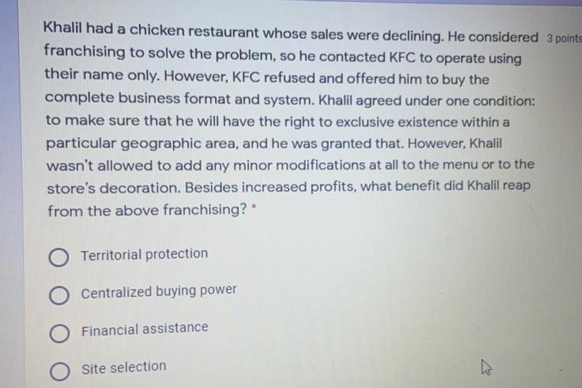 Solved Khalil had a chicken restaurant whose sales were | Chegg.com