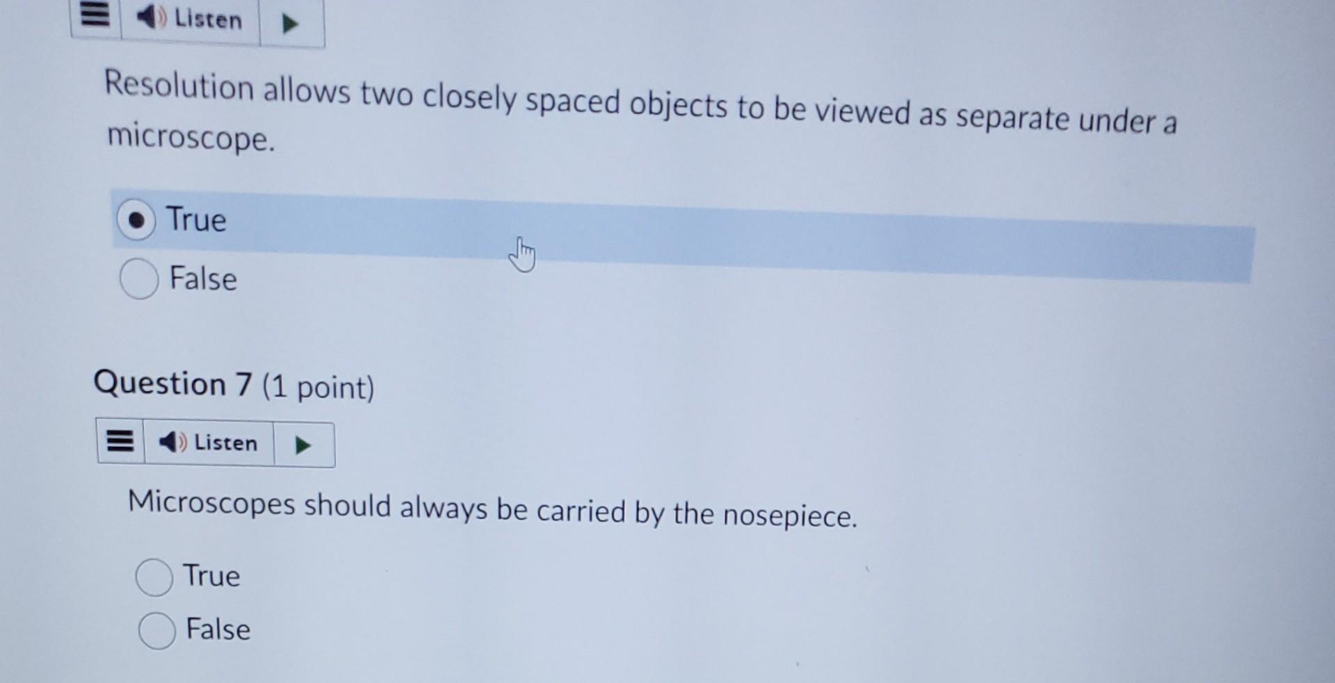 Solved Resolution allows two closely spaced objects to be | Chegg.com