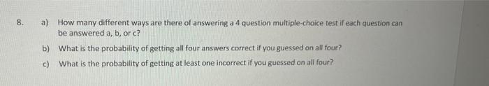 Solved 8. a) How many different ways are there of answering | Chegg.com