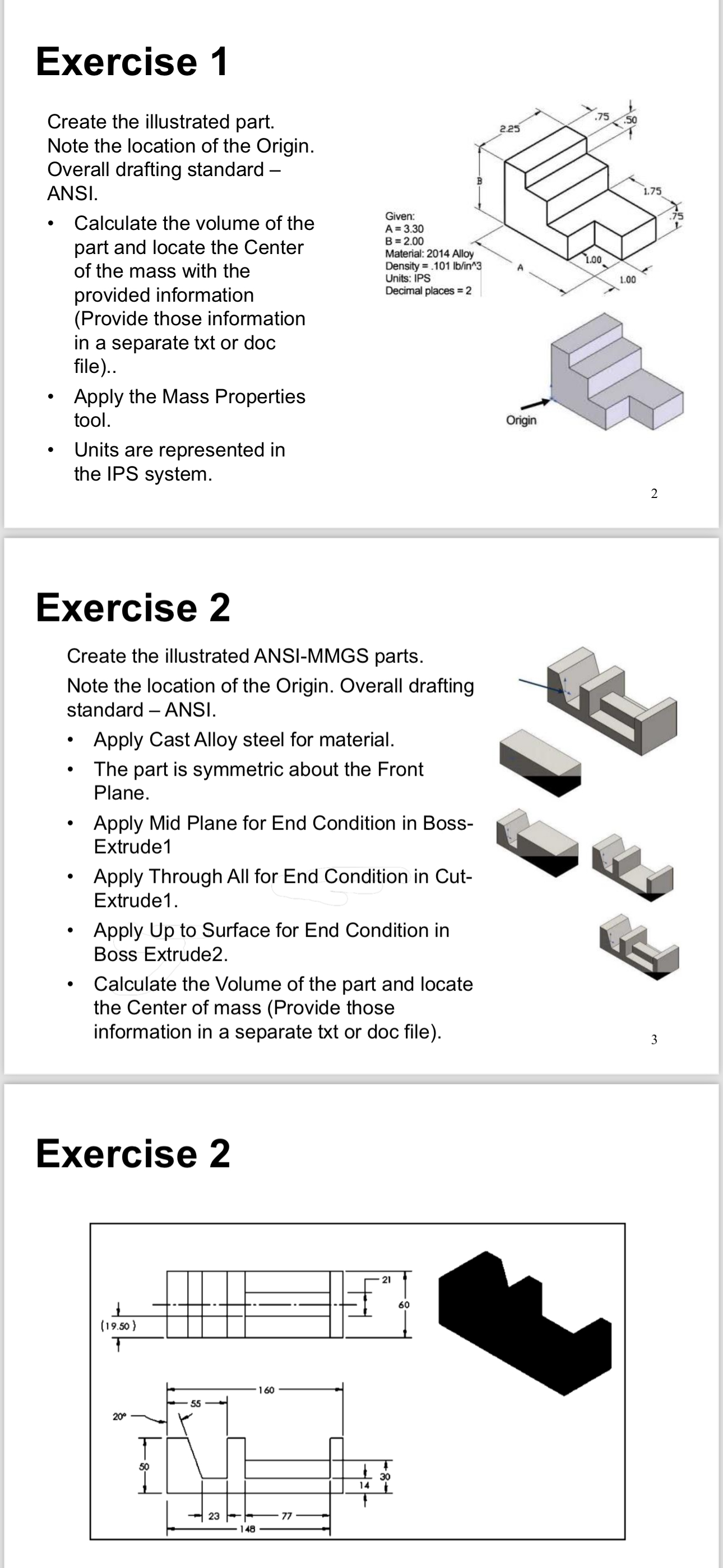 Solved Exercise 1Create the illustrated part.Note the | Chegg.com