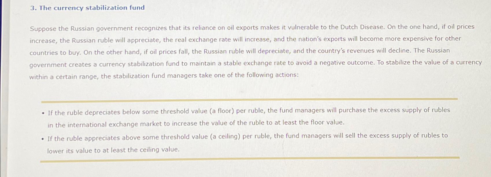 Solved The currency stabilization fundSuppose the Russian | Chegg.com