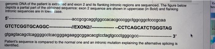 Solved genomic DNA of the patient is extracted and exon 2 | Chegg.com
