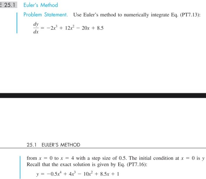 Solved roblem Statement. Use Euler's method to numerically | Chegg.com