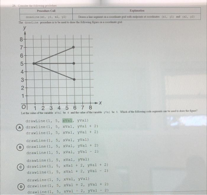 Solved 29. Connder the following procedure Procedure Call | Chegg.com