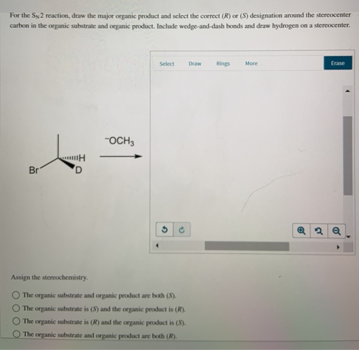 Solved For the Sw2 reaction, draw the major organic product | Chegg.com