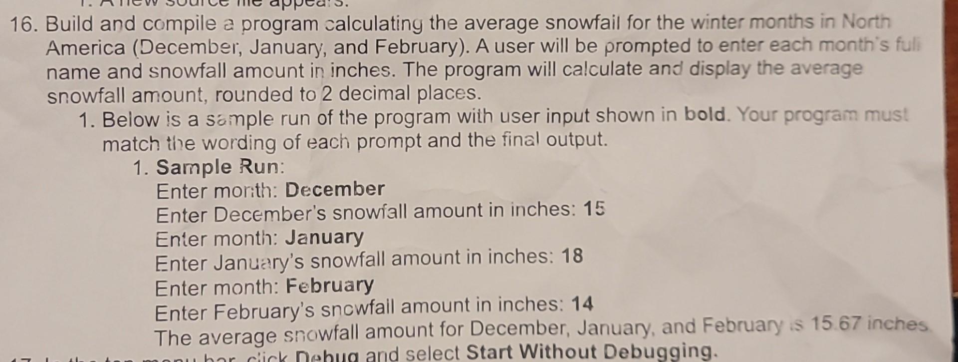 Solved 16. Build and compile a program calculating the | Chegg.com