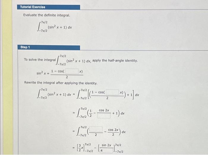 Solved ASAP Tutorial Exercise Evaluate the definite | Chegg.com