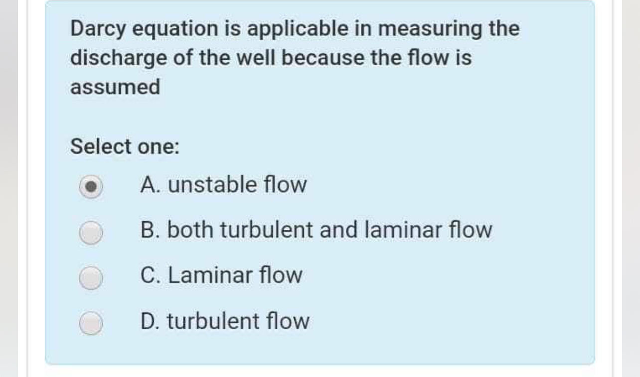 Solved Darcy equation is applicable in measuring the | Chegg.com