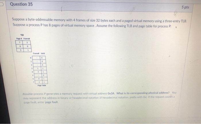 Solved > Question 35 5 pts Suppose a byte-addressable memory | Chegg.com