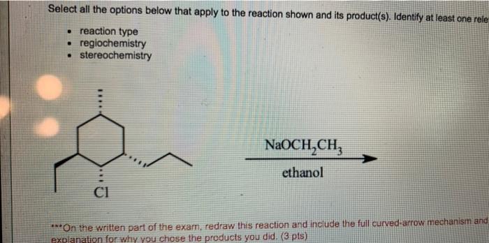 Solved Select all the options below that apply to the | Chegg.com