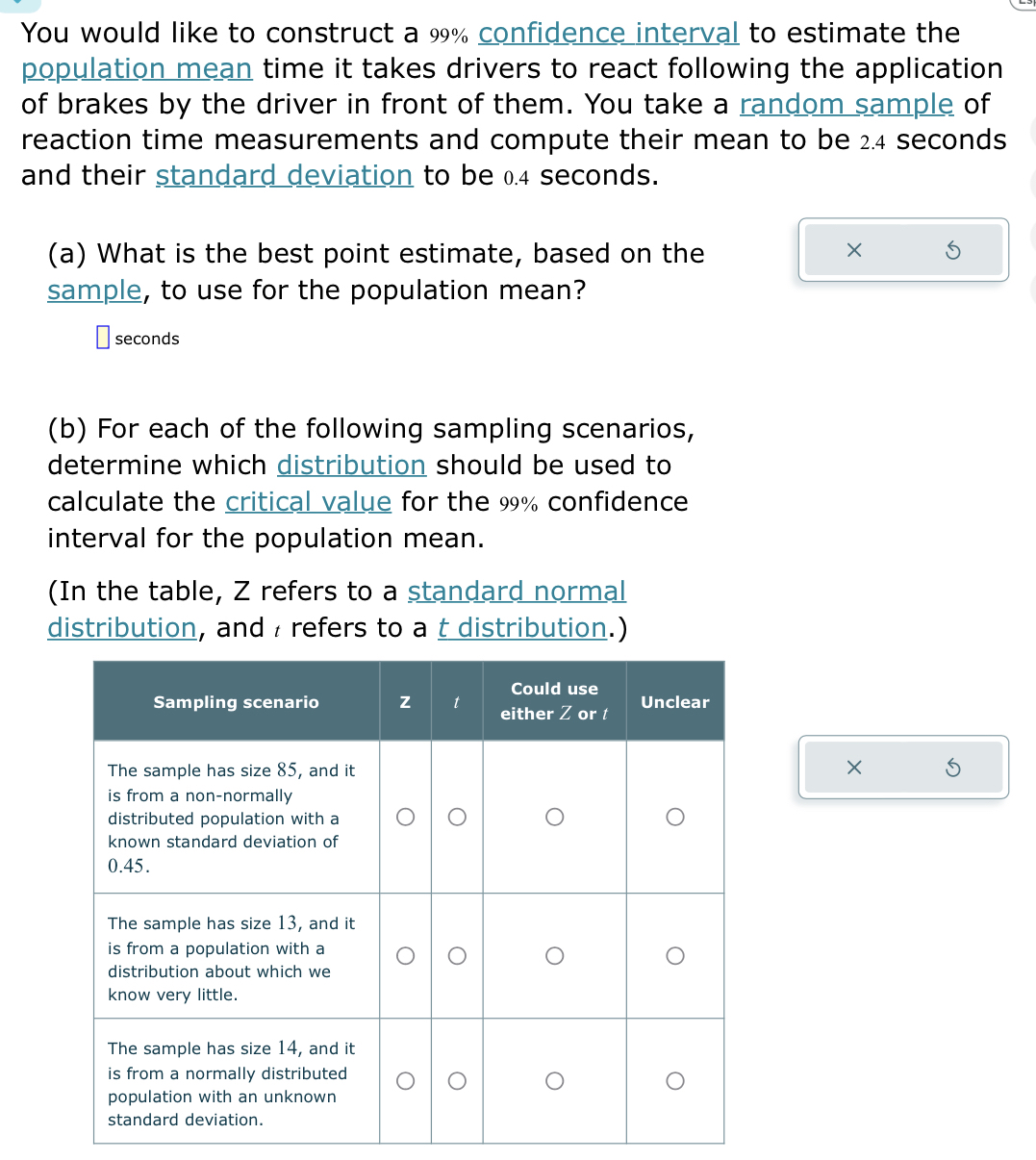 Solved You would like to construct a 99% ﻿confidence | Chegg.com