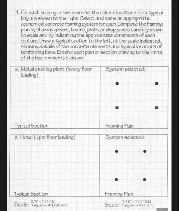 1. For each building in this exercise, the column | Chegg.com
