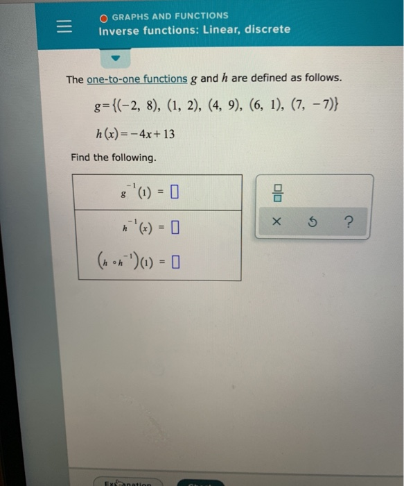 Solved OGRAPHS AND FUNCTIONS Inverse functions: Linear, | Chegg.com