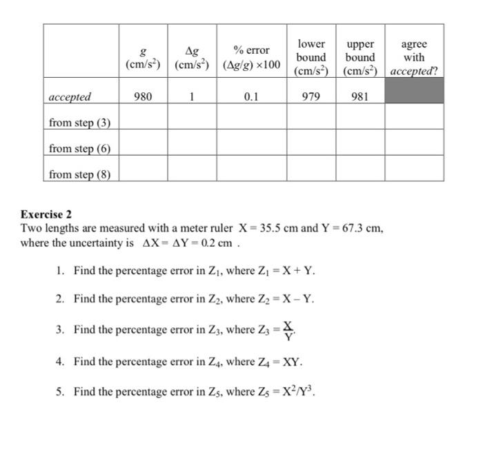 Solved Experiment 1 Data Analysis and Presentation Purpose | Chegg.com