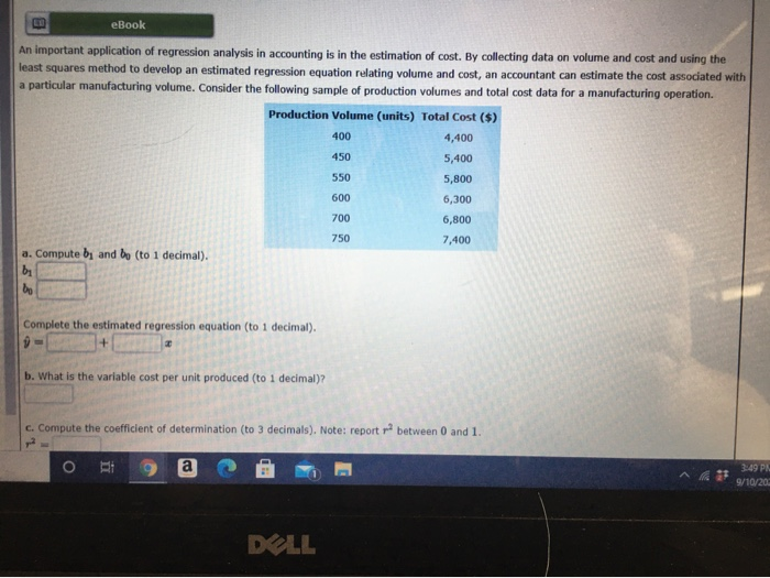 Solved eBook An important application of regression analysis | Chegg.com