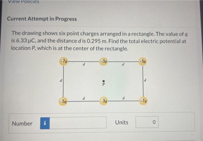 Solved The drawing shows six point charges arranged in a | Chegg.com