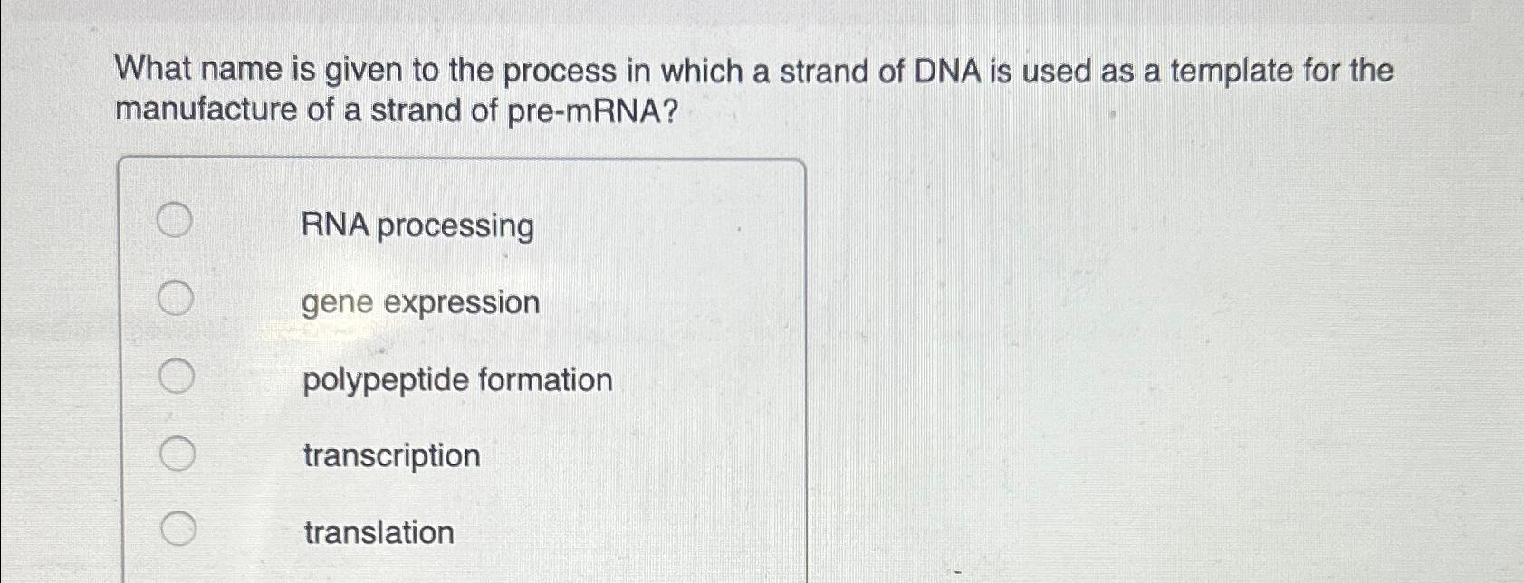 Solved What name is given to the process in which a strand | Chegg.com