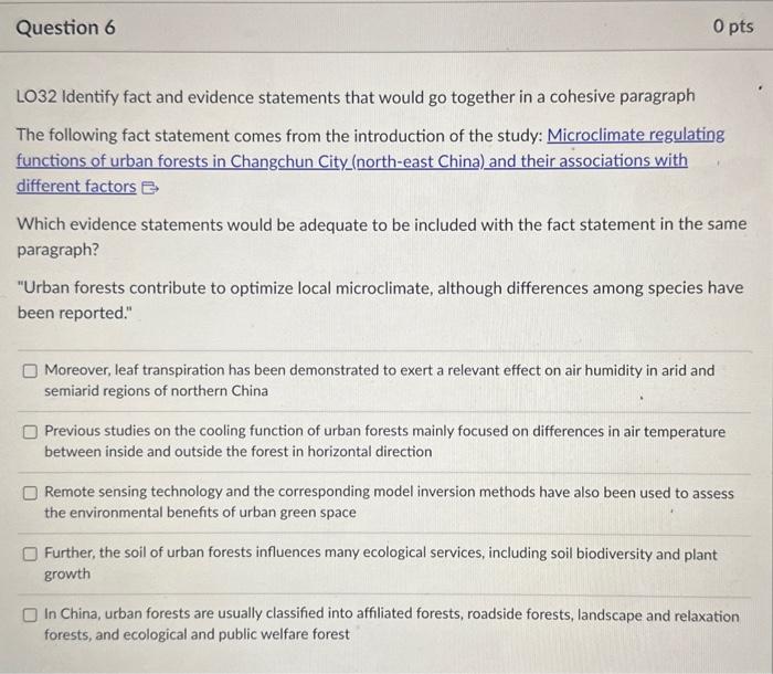 Solved LO32 Identify fact and evidence statements that would | Chegg.com
