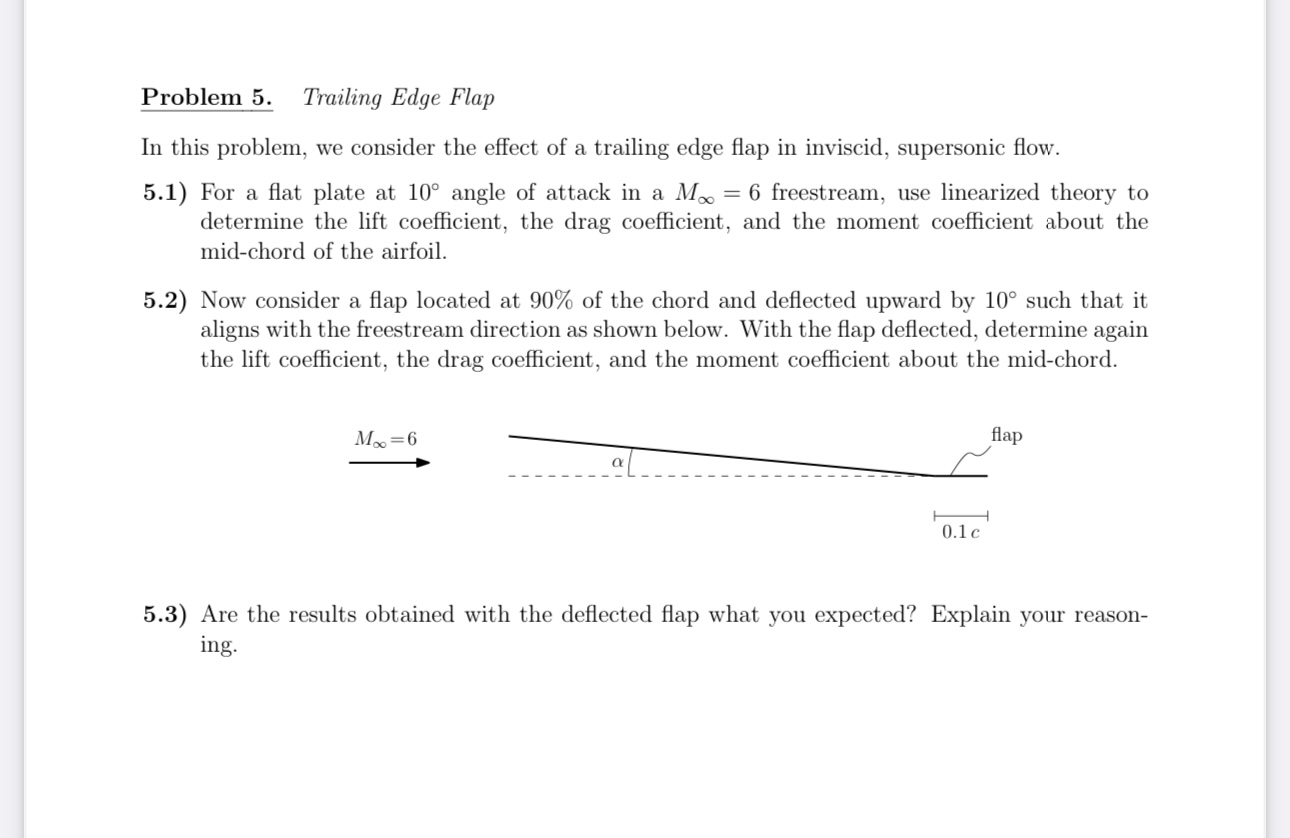 Problem 5. ﻿Trailing Edge FlapIn this problem, we | Chegg.com