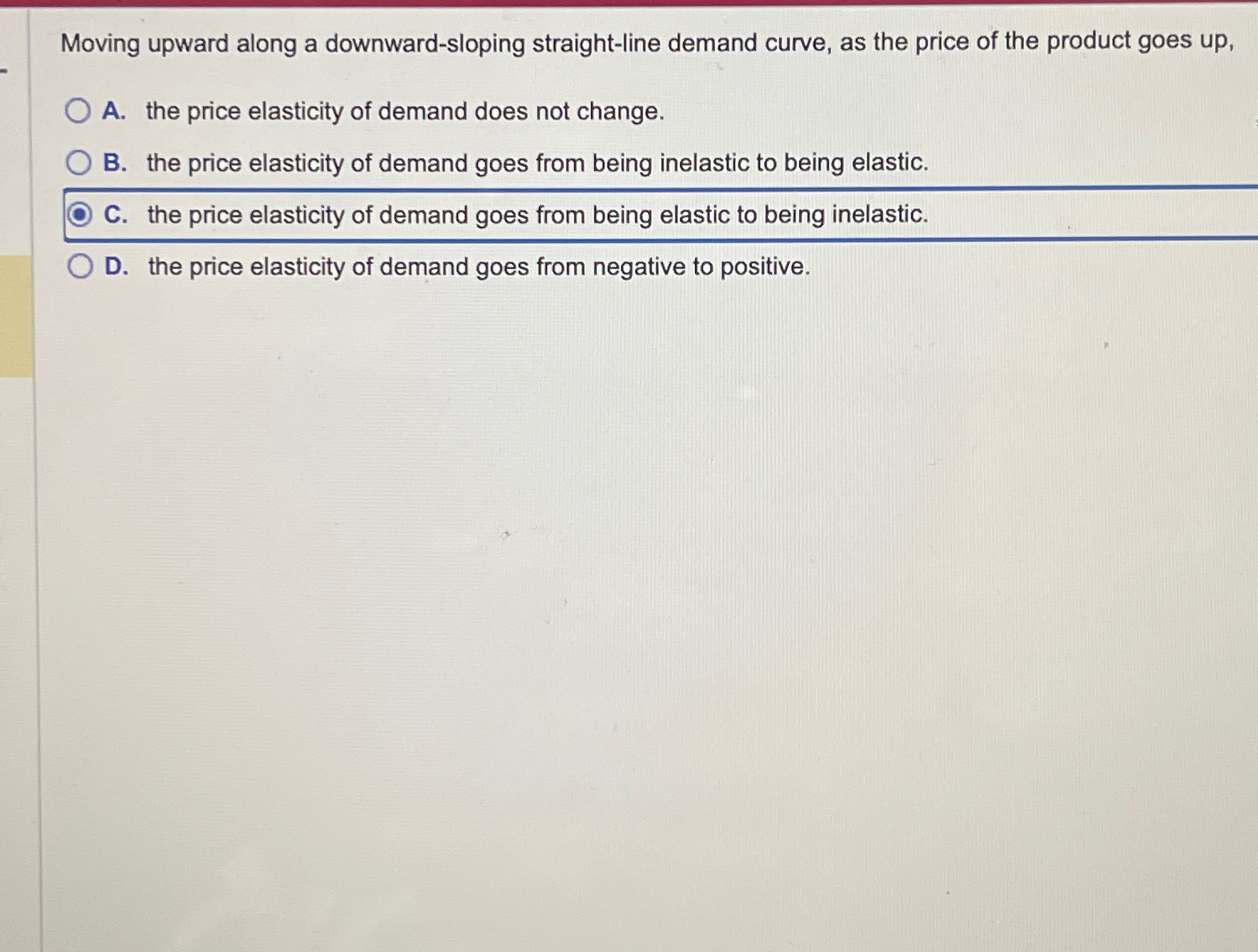 Solved Moving upward along a downward-sloping straight-line | Chegg.com