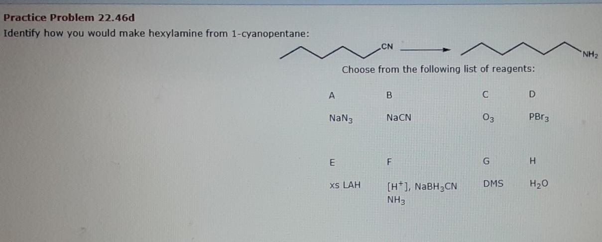 Solved Practice Problem 22.46d Identify how you would make | Chegg.com