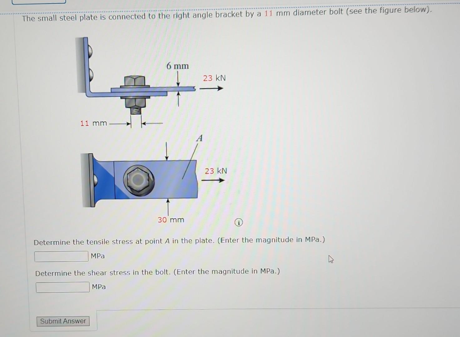 Solved The small steel plate is connected to the right angle | Chegg.com