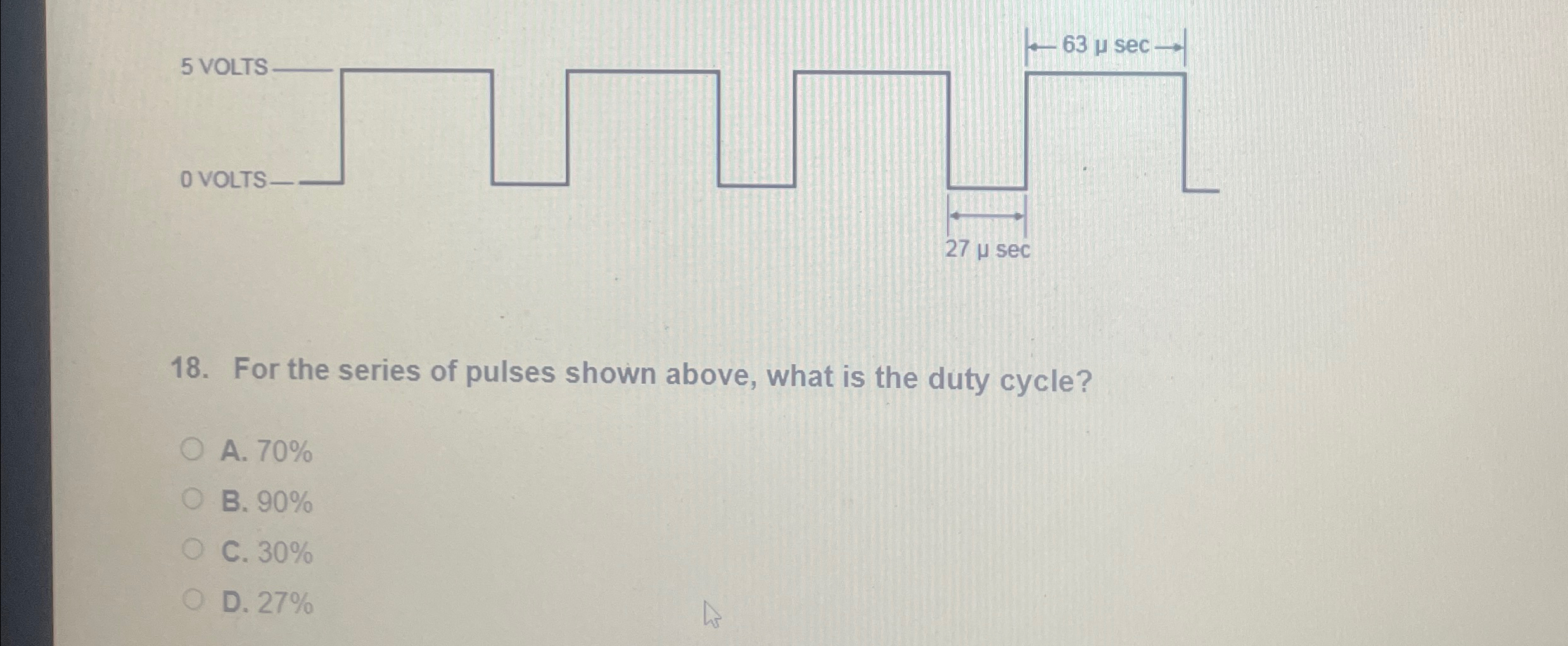Solved For the series of pulses shown above, what is the | Chegg.com