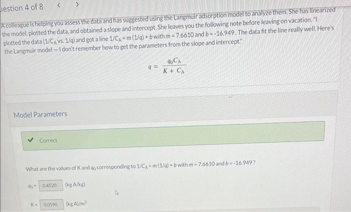Solved the values fo K and q0 are as follows:k =0.0590q0= | Chegg.com