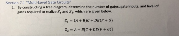 Solved Section 7.1 "Multi-Level Gate Circuits" 1. By | Chegg.com