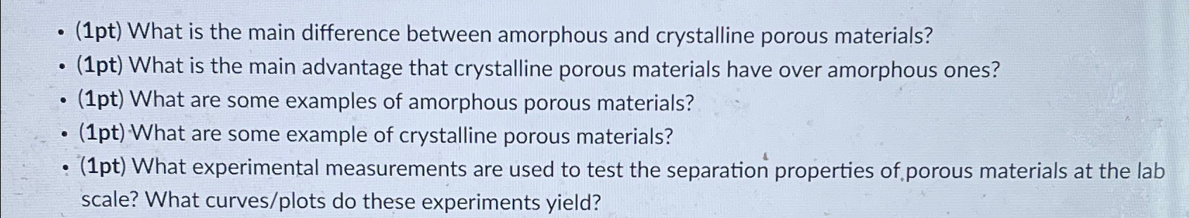 Solved (1pt) ﻿What is the main difference between amorphous | Chegg.com