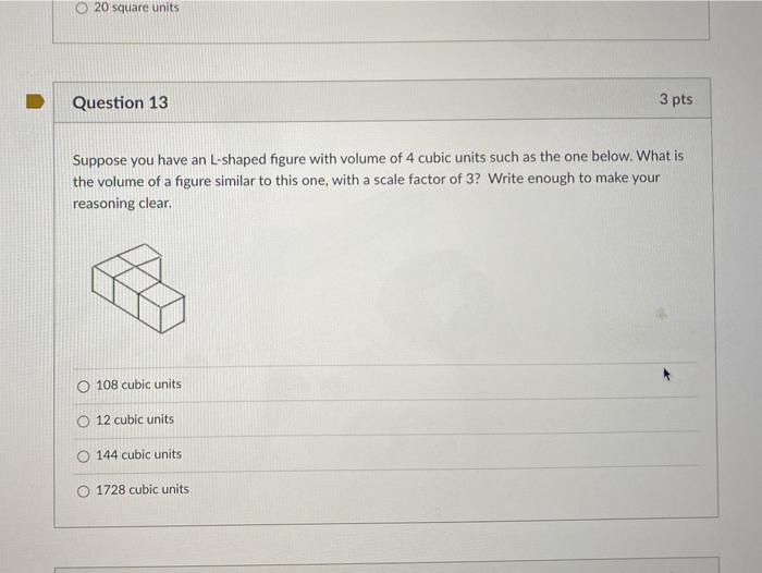 Solved O 20 square units Question 13 3 pts Suppose you have | Chegg.com