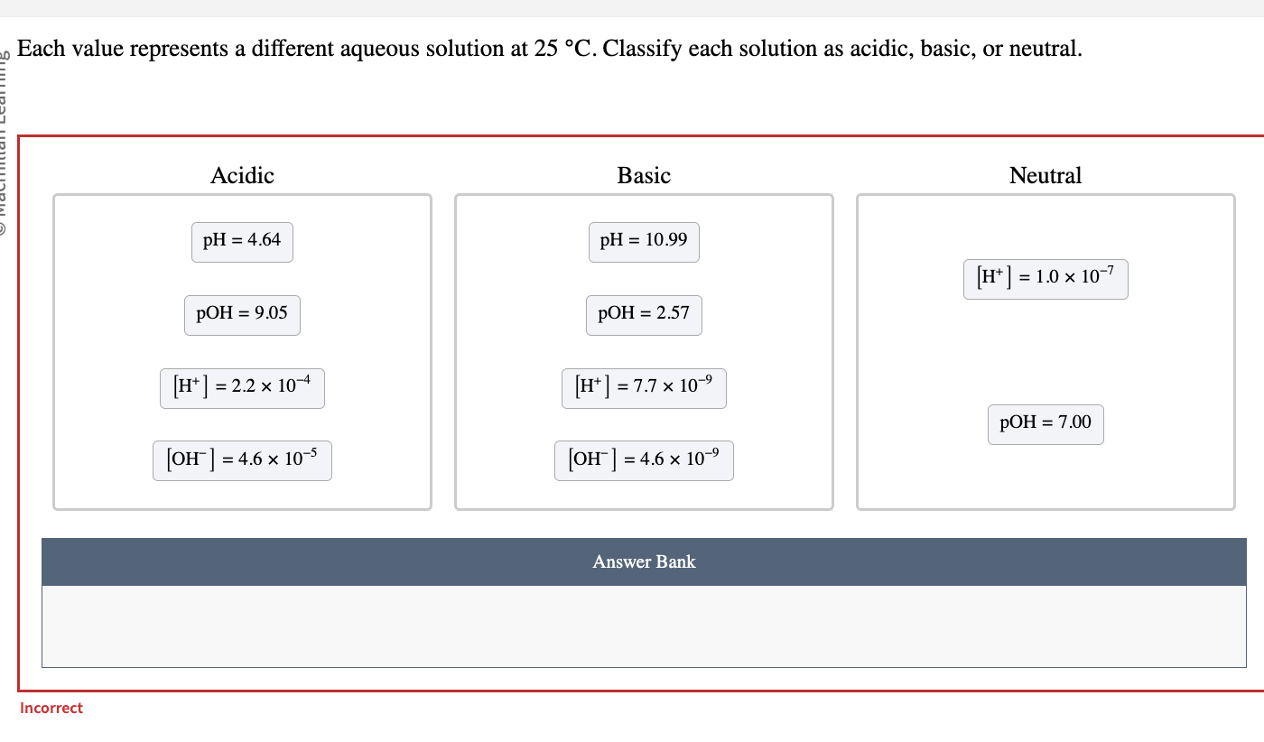 Solved Each value represents a different aqueous solution at | Chegg.com