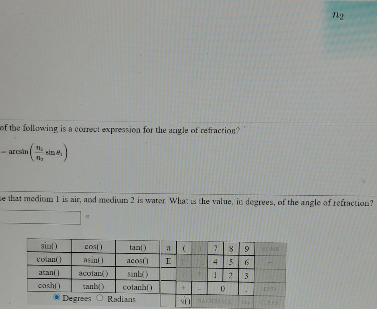 Solved (5\%) Problem 8: A ray of light is incident on an | Chegg.com