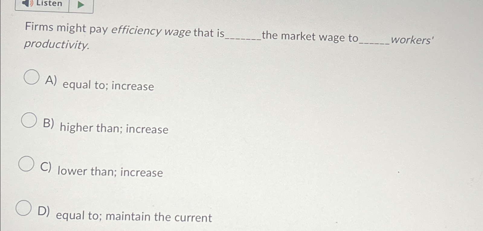 Solved Firms might pay efficiency wage that is productivity. | Chegg.com