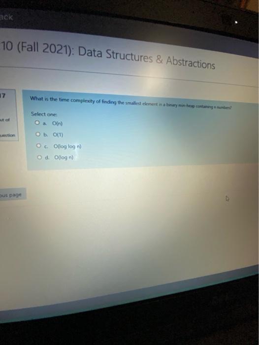 Solved ack 10 (Fall 2021): Data Structures & Abstractions 17 | Chegg.com