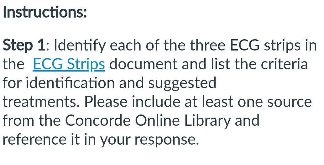 Solved Instructions: Step 1: Identify each of the three ECG | Chegg.com