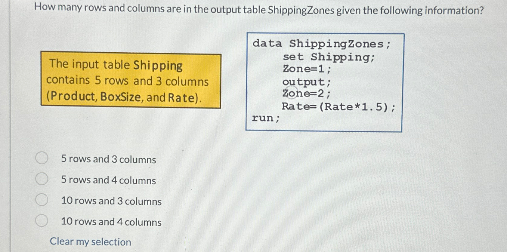 Solved How many rows and columns are in the output table | Chegg.com