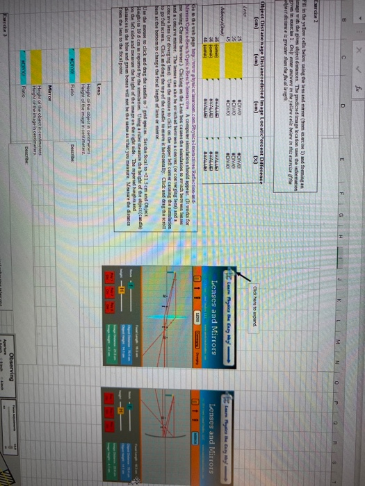 А Exercise 2 Fill in the yellow cells below using the | Chegg.com