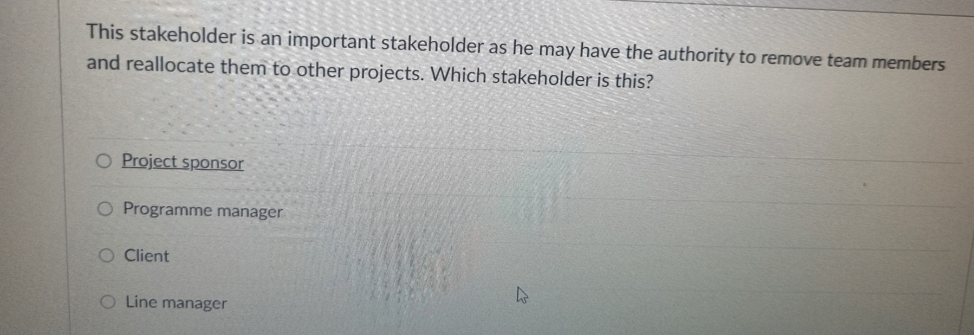 Solved This stakeholder is an important stakeholder as he | Chegg.com