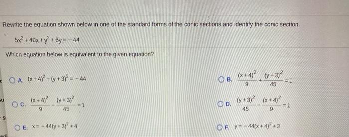Solved Rewrite the equation shown below in one of the | Chegg.com