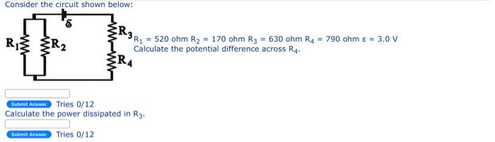 Solved Consider the circuit shown below: 11=520 ohm R2=170 | Chegg.com