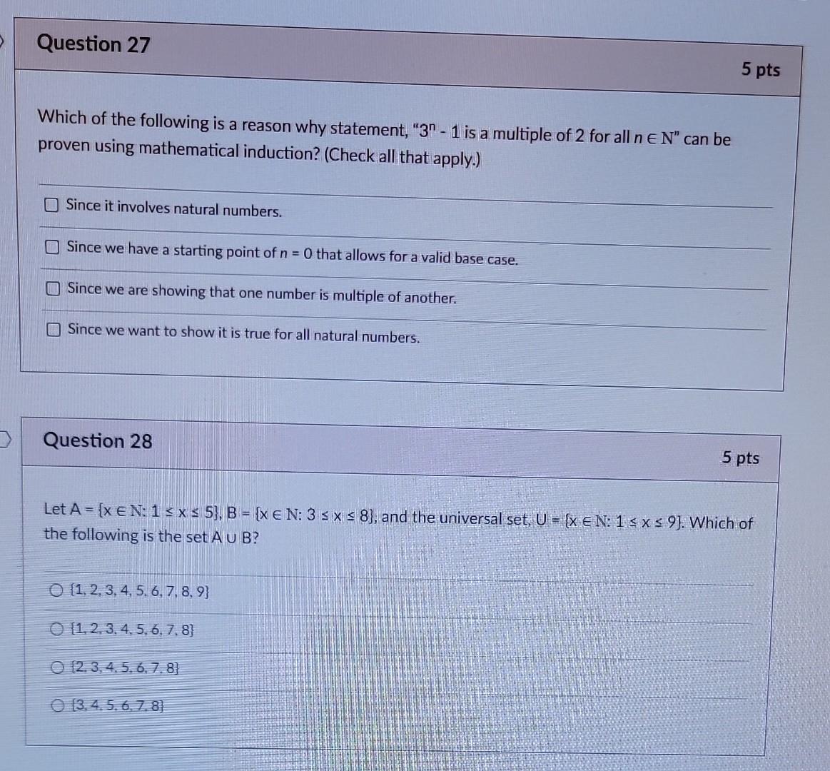 Solved Which of the following is a reason why statement, " | Chegg.com