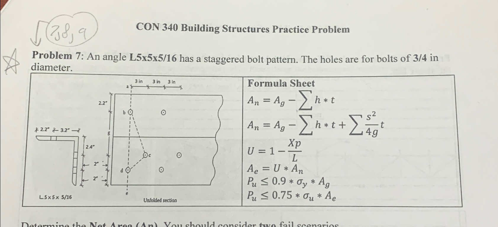 Solved CON 340 ﻿Building Structures Practice ProblemProblem | Chegg.com