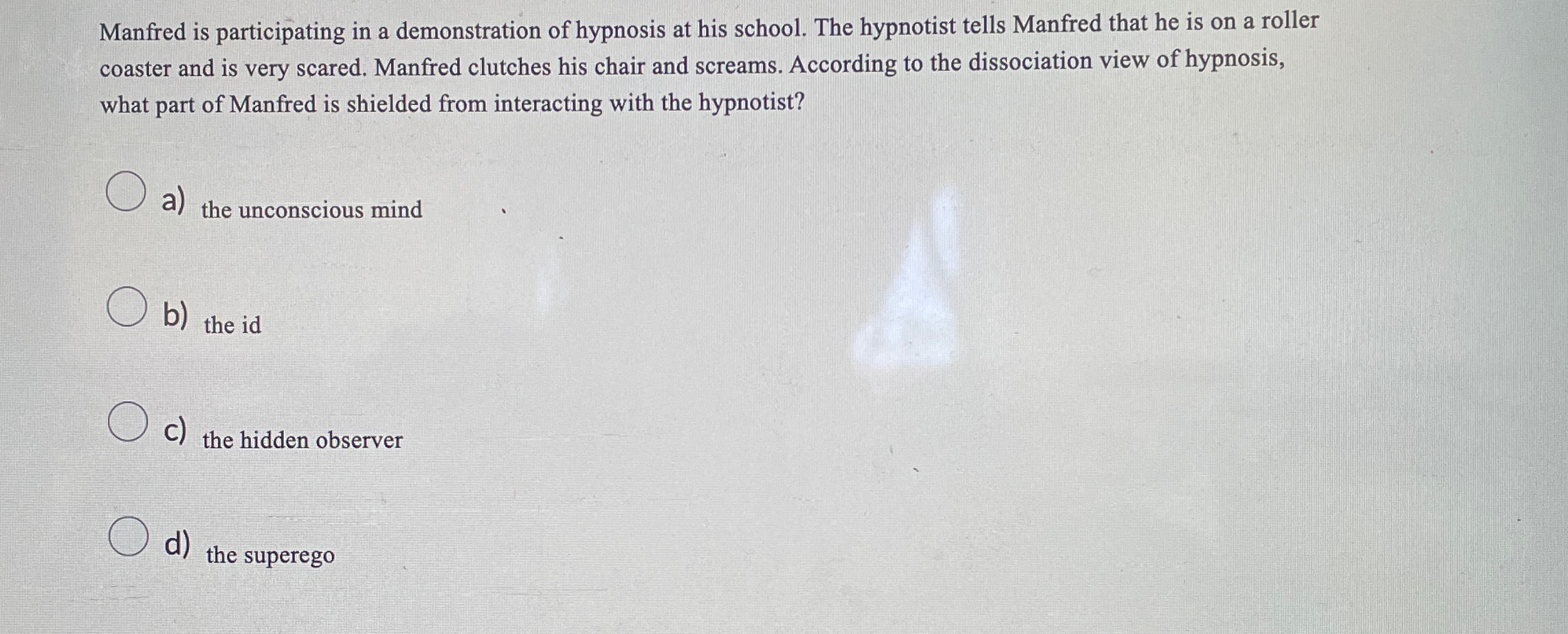 Solved Manfred is participating in a demonstration of | Chegg.com