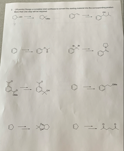 (16 ﻿points) ﻿Design a comptete total synthesis to | Chegg.com